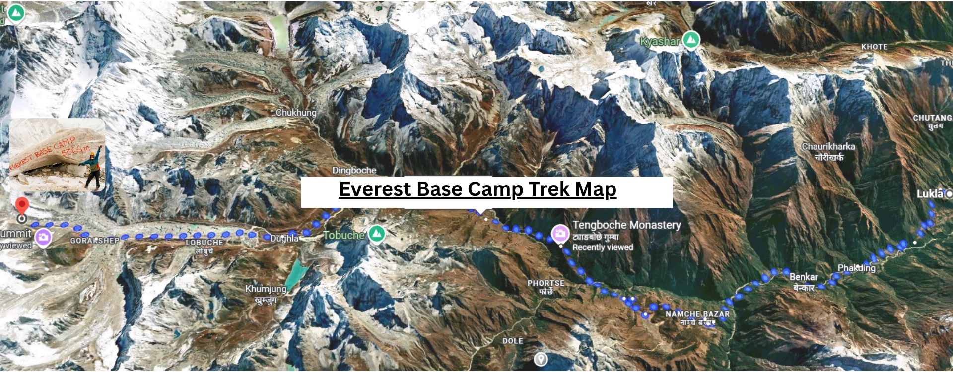 Everest Base Camp Trek Route Map | EBC Trek Map